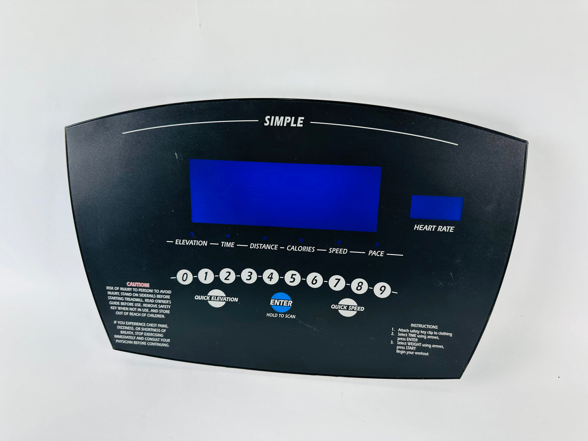 Vision Fitness TM352 TF92509 Treadmill Simple Display Console Overlay