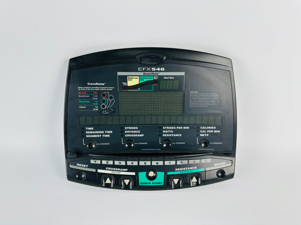Precor EFX 546 556 Elliptical Display Console Panel Board Overlay (CP2